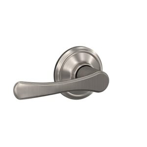 schlage f10 vla 619 avila door lever, hall & closet passage lock, satin nickel