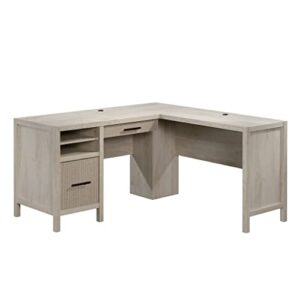 sauder pacific view l-desk, l: 58.47″ x w: 58.43″ x h: 29.92″, chalked chestnut finish