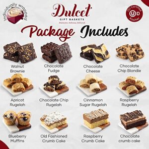 Dulcet Gift Basket Deluxe Gourmet Food Gift Basket, Cakes for Delivery for Families Men and Women: Includes Assorted Brownies, Crumb Cakes Rugelah, and Muffins. Great gift idea!