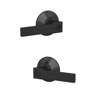 SCHLAGE F51A NBK 622 PLY Northbrook Lever with Plymouth Trim Keyed Entry Lock, Matte Black