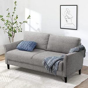 zinus jackie sofa couch / easy, tool-free assembly, soft grey