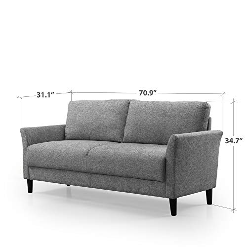 ZINUS Jackie Sofa Couch / Easy, Tool-Free Assembly, Soft Grey