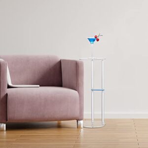 Aquiver Small Acrylic Drink Table - Minimalist Martini Table for Small Spaces - Small Round Side Table for Living Room, Bedroom, Balcony - 9'' L x 9'' W x 23'' H