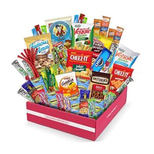 Snack Box Variety Pack (50 Count) Candy Gift Basket -Easter snack pack College Student Care Package, Prime Food Arrangement Chips, Cookies, Bar's - Ultimate Birthday Treat for Women, Men, Adults, Teens, Kids