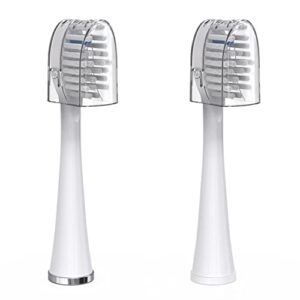 waterpik full size replacement brush heads with covers for sonic-fusion flossing toothbrush sffb-2ew, 2 count white