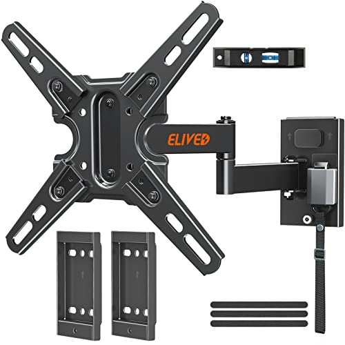 ELIVED Lockable RV TV Mount for Most 13-43 Inch TVs, RV TV Wall Mount Swivel and Tilt for Camper Trailer Motorhome, Detachable TV Bracket with Double Wall Plates, Max VESA 200x200mm, up to 22LBS