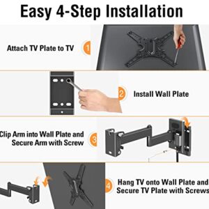 ELIVED Lockable RV TV Mount for Most 13-43 Inch TVs, RV TV Wall Mount Swivel and Tilt for Camper Trailer Motorhome, Detachable TV Bracket with Double Wall Plates, Max VESA 200x200mm, up to 22LBS