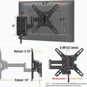 ELIVED Lockable RV TV Mount for Most 13-43 Inch TVs, RV TV Wall Mount Swivel and Tilt for Camper Trailer Motorhome, Detachable TV Bracket with Double Wall Plates, Max VESA 200x200mm, up to 22LBS