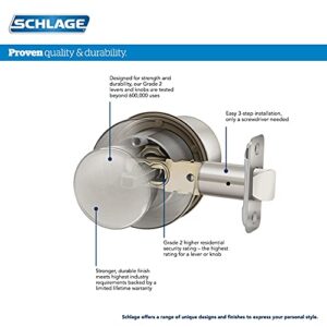 Schlage F40 V PLY 605 Plymouth Door Knob, Bed & Bath Privacy Lock, Bright Brass