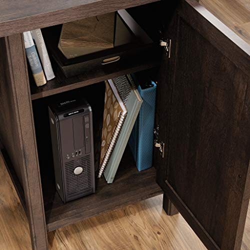 Sauder Costa L-Desk, L: 65.12" x W: 65.12" x H: 30.0", Coffee Oak Finish