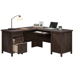 Sauder Costa L-Desk, L: 65.12" x W: 65.12" x H: 30.0", Coffee Oak Finish