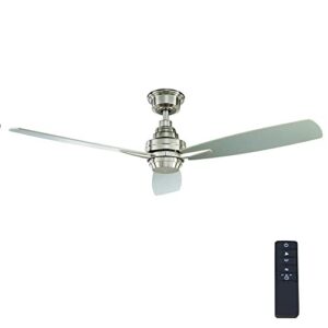 home decorators collection samson park 52 in. indoor brushed nickel ceiling fan with remote control