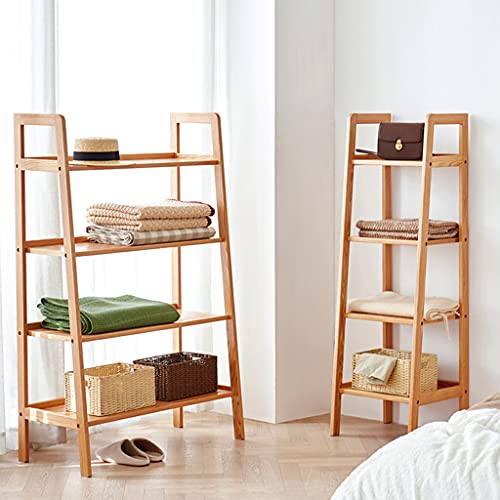 Solid Wood Bookshelf Four-Layer Book Storage Rack Article Storage Rack Floor Shelf Suitable for Home Office use