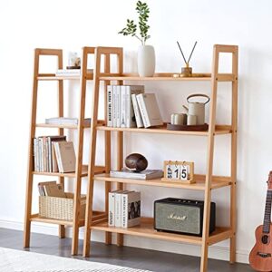 Solid Wood Bookshelf Four-Layer Book Storage Rack Article Storage Rack Floor Shelf Suitable for Home Office use