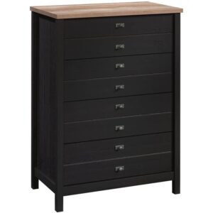 sauder cottage road 4-drawer chest/dresser in raven oak, raven oak finish