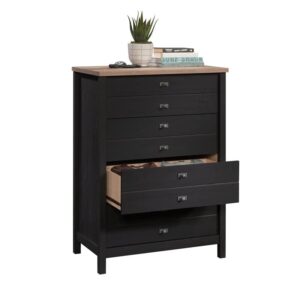 Sauder Cottage Road 4-Drawer Chest/Dresser in Raven Oak, Raven Oak Finish