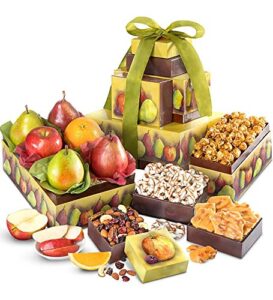 greatfoods fresh fruit and snacks premium gift tower