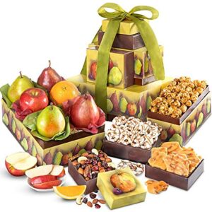 GreatFoods Fresh Fruit and Snacks Premium Gift Tower