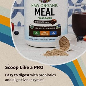 Tasty Organic Chocolate Meal Replacement Shake Vegan - Garden of Life - 20g Complete Plant Based Protein, Greens, Digestive Enzymes, Pro & Prebiotics for Easy Digestion – Non-GMO, Gluten-Free, 2.4 LB