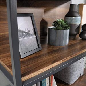 Sauder Nova Loft Bookcase with Doors, L: 33.07" x W: 17.32" x H: 75.98", Grand Walnut Finish