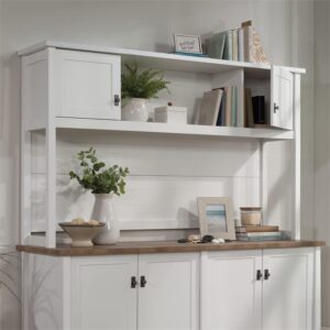 Sauder Cottage Road Engineered Wood 66" Hutch in White Finish