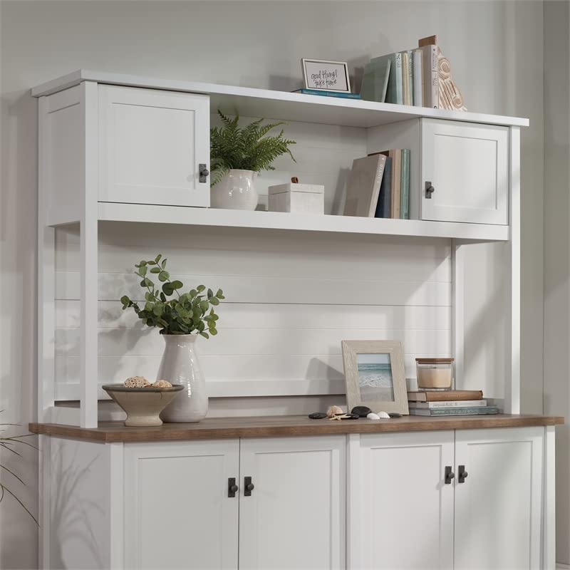 Sauder Cottage Road Engineered Wood 66" Hutch in White Finish