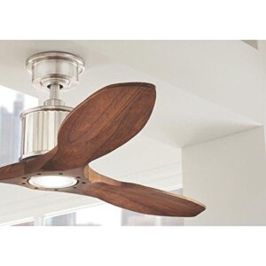 Home Decorators Collection Reagan 52 Inch LED Indoor Brushed Nickel Ceiling Fan with Light Kit and Remote Control