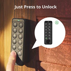 SwitchBot WiFi Smart Lock with Keypad Touch, Fingerprint Door Lock, Keyless Entry Door Lock, Bluetooth Electronic Deadbolt, Remote Control, IP65 Weatherproofing, Fits Your Existing Deadbolt