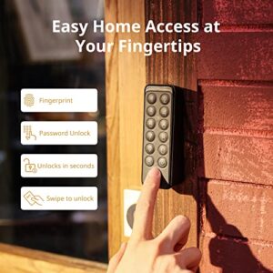 SwitchBot WiFi Smart Lock with Keypad Touch, Fingerprint Door Lock, Keyless Entry Door Lock, Bluetooth Electronic Deadbolt, Remote Control, IP65 Weatherproofing, Fits Your Existing Deadbolt