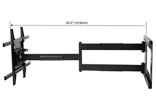 Wall Mount World - Universal Wall Mount Bracket with 40 Inch Extension 90 Degree Swivel Left and Right Mounting Hardware Included fits Samsung QN43Q60RAFXZA 43"