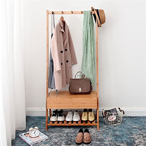 coat stand and shoe rack Standing Coat Jackets Hanger, Bamboo Articles Floor Corner Hanger Shelf Bedroom Living Room Dress Hat Storage Rack Shoes Cloth Organizer Storage Rack Standing Coat and Hat Han