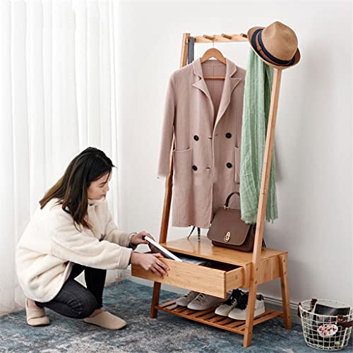 coat stand and shoe rack Standing Coat Jackets Hanger, Bamboo Articles Floor Corner Hanger Shelf Bedroom Living Room Dress Hat Storage Rack Shoes Cloth Organizer Storage Rack Standing Coat and Hat Han