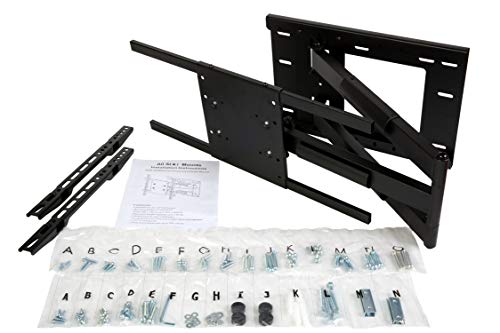 Wall Mount World - Universal Wall Mount Bracket with 40 Inch Extension 90 Degree Swivel Left and Right Mounting Hardware Included fits Samsung QN43Q60RAFXZA 43" Q60 Series