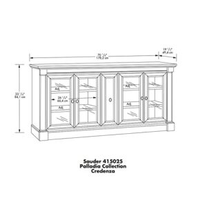 Sauder Palladia Credenza, For TV's up to 70", Select Cherry finish