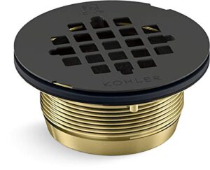 kohler k-22675-bl round brass shower receptor drain, black finish