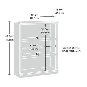 Sauder Harbor View Computer Desk with Hutch, Salt Oak Finish & Sauder Select Collection 3-Shelf Bookcase, Salt Oak Finish