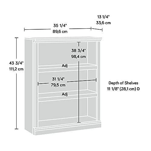 Sauder Harbor View Computer Desk with Hutch, Salt Oak Finish & Sauder Select Collection 3-Shelf Bookcase, Salt Oak Finish