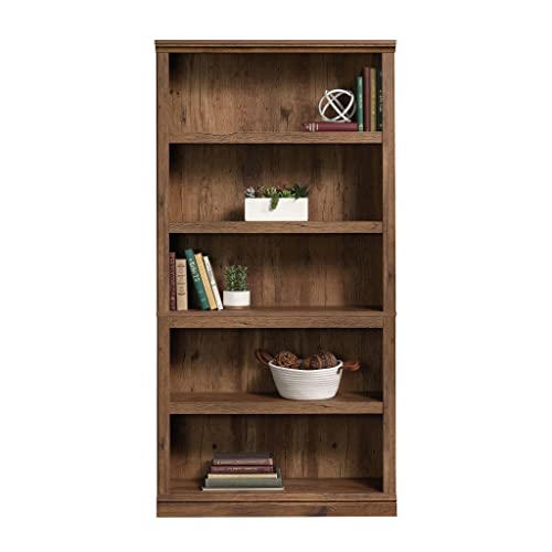 Sauder 5 Shelf Bookcase, Vintage Oak Finish