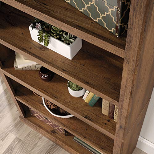 Sauder 5 Shelf Bookcase, Vintage Oak Finish