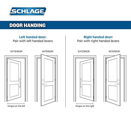 Schlage F59 FLA 605 RH Flair Interior Right-Handed Lever with Deadbolt, Bright Brass (Interior Half Only)