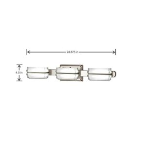 Home Decorators Collection 22803 24 Watt Brushed Nickel Integrated Bath Light