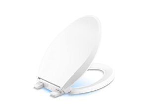 kohler 75796-rl-0 cachet nightlight readylatch quiet-close elongated toilet seat, white