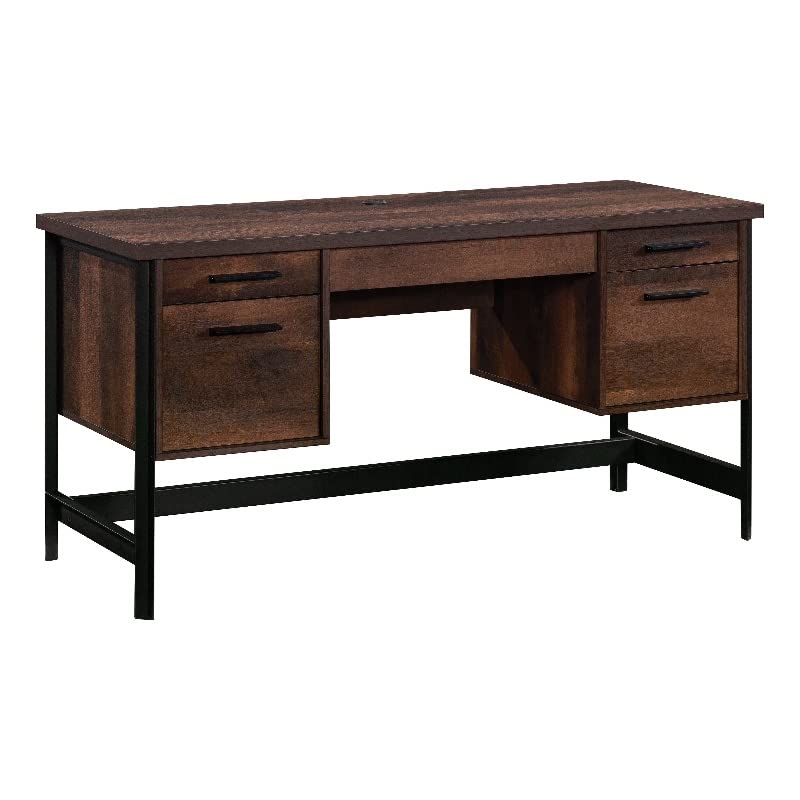 Sauder Briarbrook Engineered Wood and Metal Computer Desk in Barrel Oak