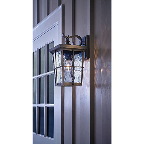 Home Decorators Collection 23482 1-Light Golden Bronze Outdoor 7.5 in. Wall Mount Lantern with Clear Water Glass