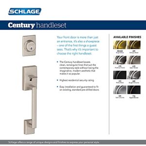 Schlage F58 CEN 619 Century Exterior Handleset with Deadbolt, Satin Nickel (Exterior Half Only)