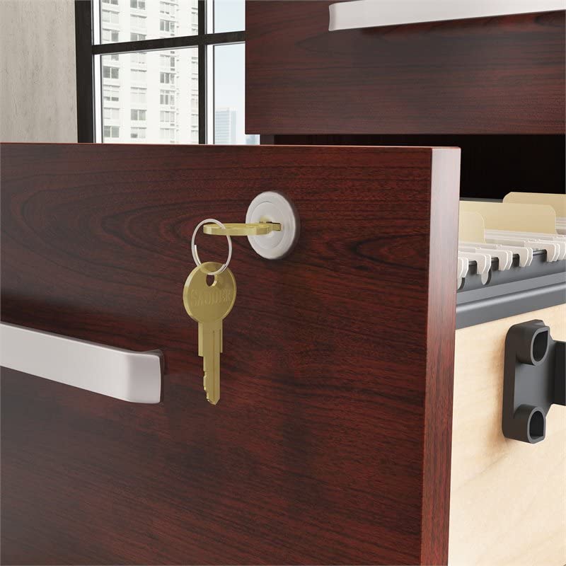 OfficeWorks by Sauder Affirm 3 Drawer Mobile File, L: 15.55" x W: 19.45" x H: 28.43", Classic Cherry Finish