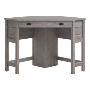 sauder cottage road coastal engineered wood corner desk in mystic oak