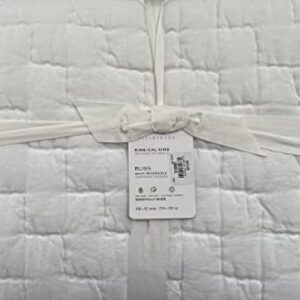 Pottery Barn Bliss Cotton Linen Blend Quilt ~King/California King~ White