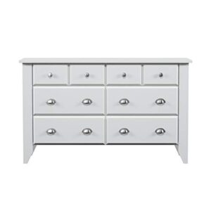 Sauder Shoal Creek Dresser, L: 54.65" x W: 18.43" x H: 33.03", Soft White finish