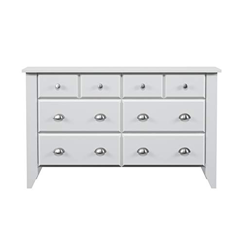 Sauder Shoal Creek Dresser, L: 54.65" x W: 18.43" x H: 33.03", Soft White finish